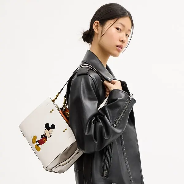 COACH Disney X Rogue 25 Mickey Mouse Bag - Brass/chalk Multi